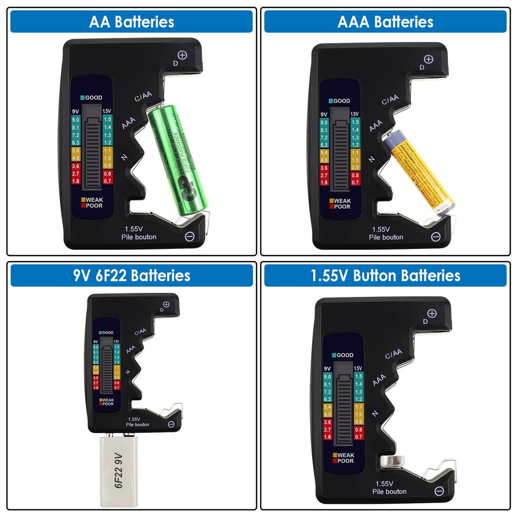 Universal Digital Battery Tester Multi-Size Battery Checker - RefixTool